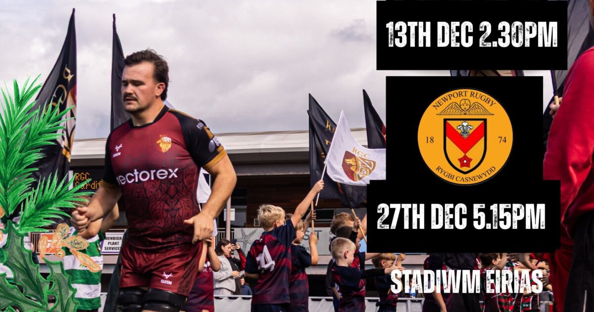 RGC | Festive Fixtures: RGC Set for December at Stadiwm Eirias
